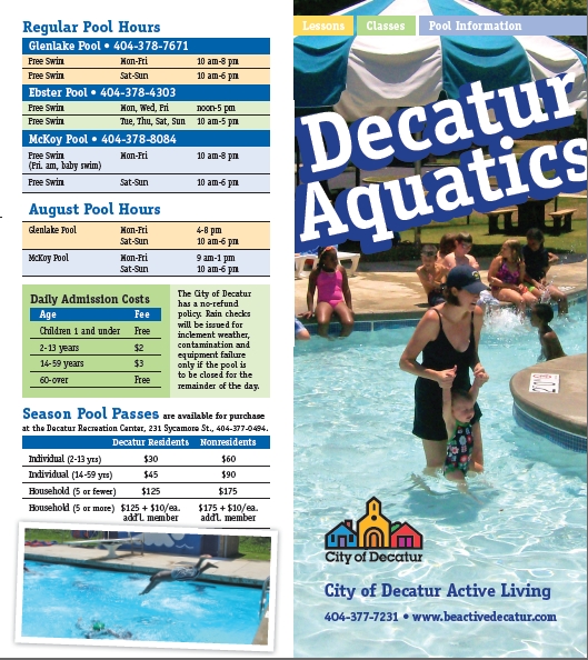 2011 City of Decatur Active Living Aquatics Brochure | Decatur Parks ...