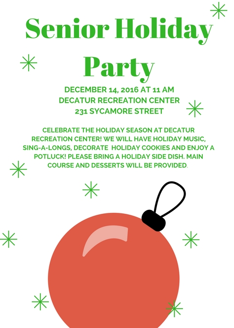 Senior Holiday Party | Decatur Parks & Recreation