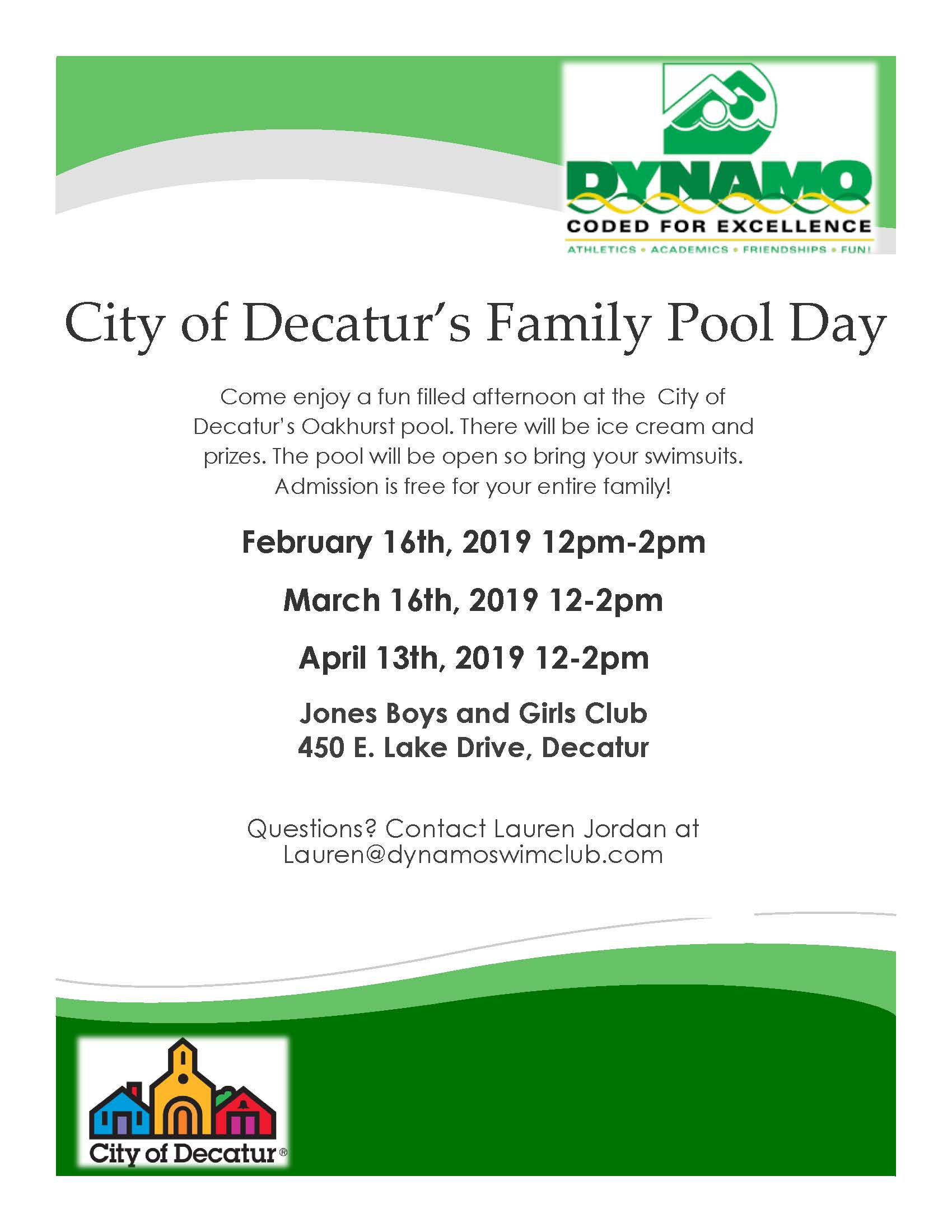 FREE Family Days at Oakhurst Pool! | Decatur Parks & Recreation Department