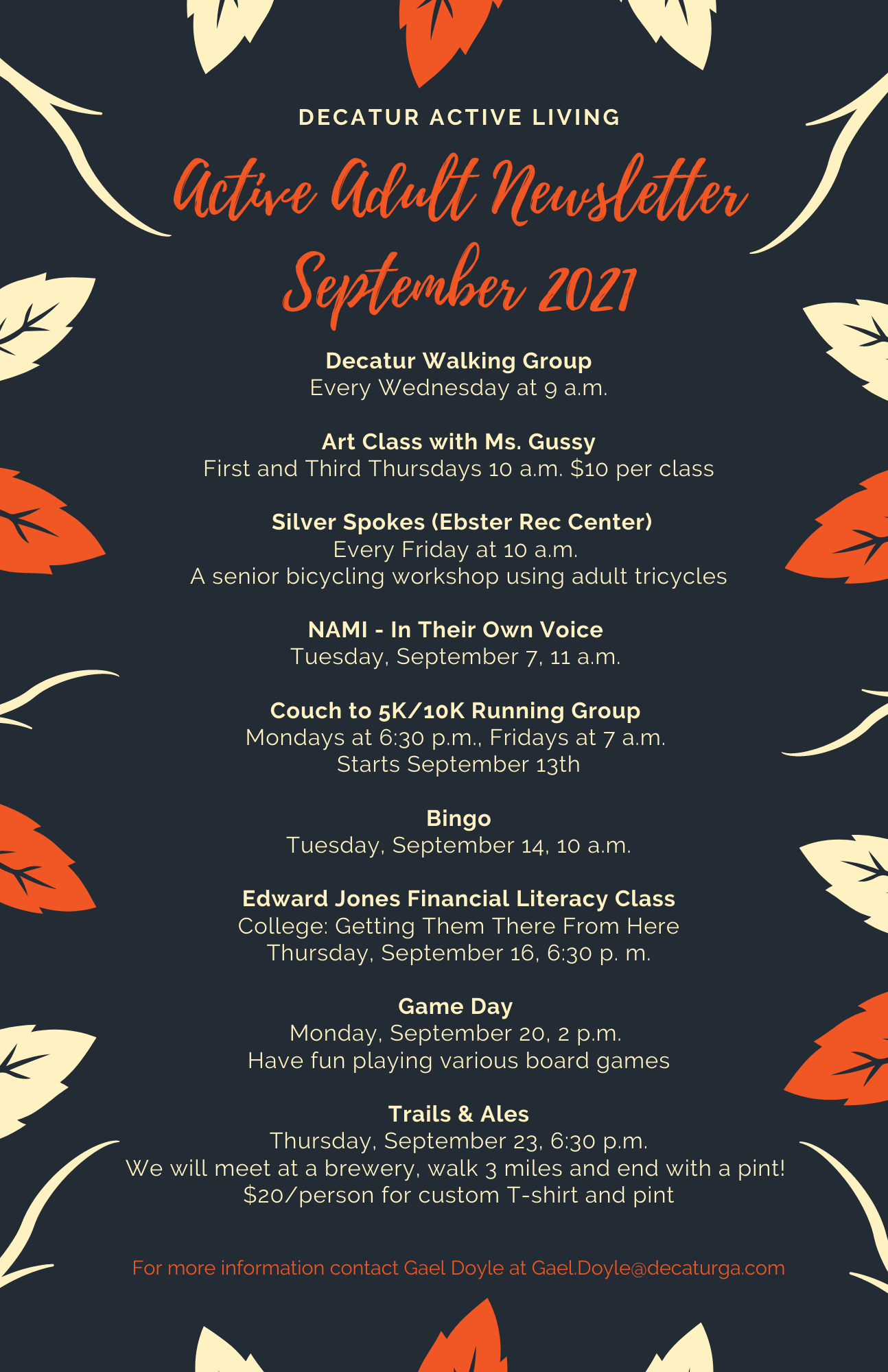 Active Adult Newsletter – September 2021 | Decatur Parks & Recreation ...